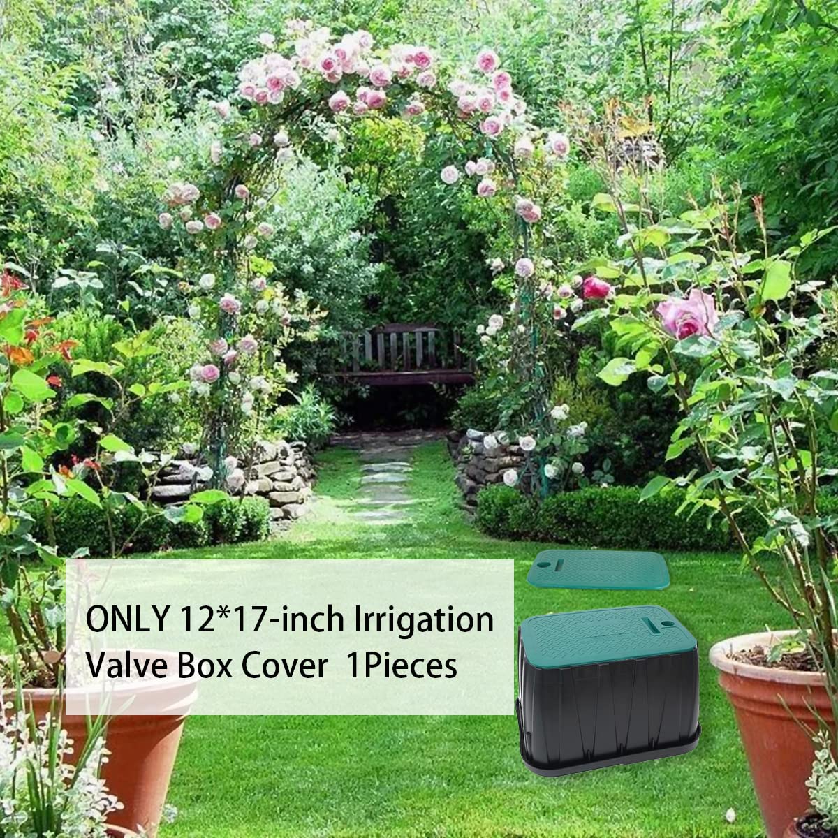 DVECUE Sprinkler Valve Box Cover Outer Diameter 12x17 Inch Irrigation Control Valve Box Replacement Lid Rectangular One Pieces