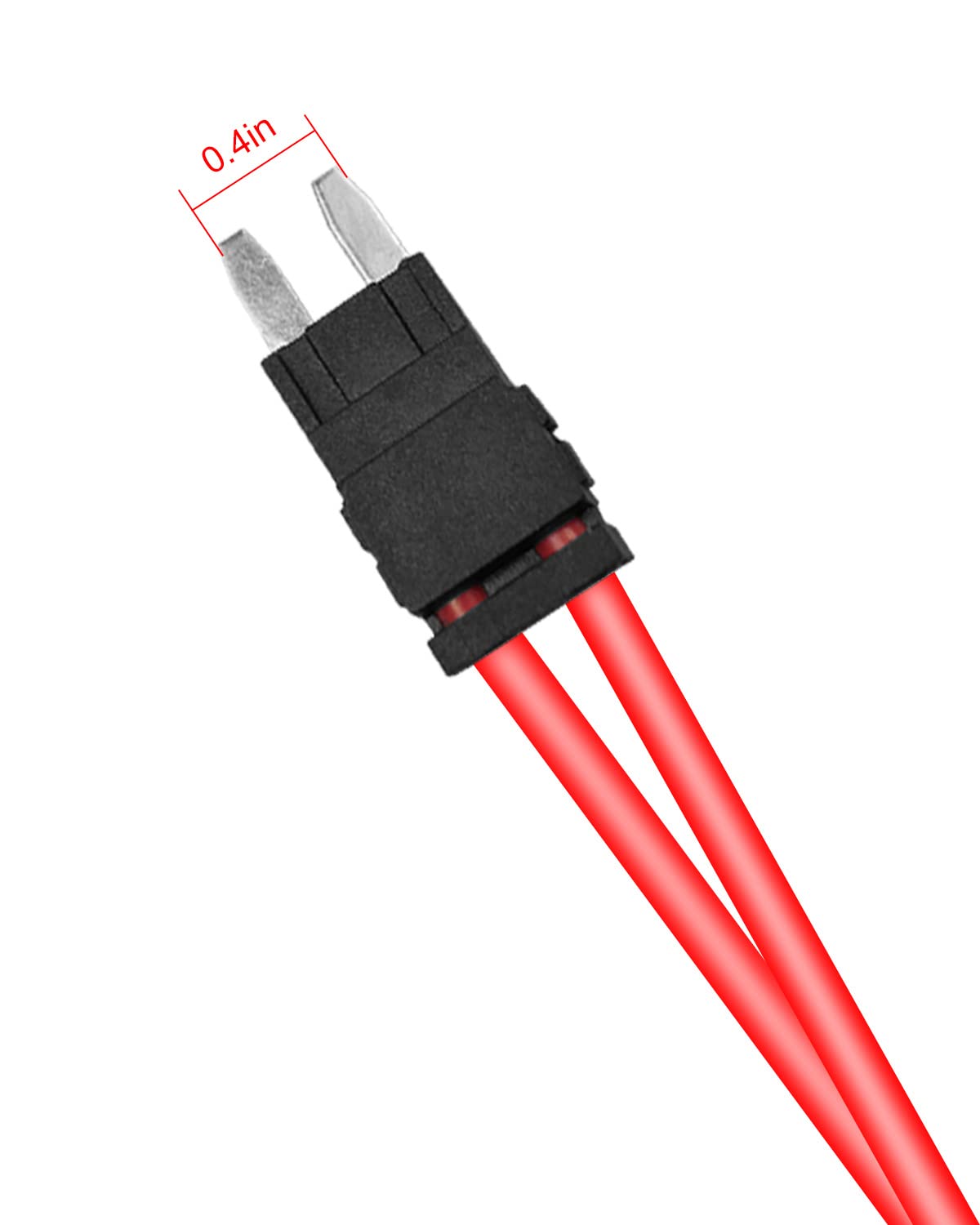 Tavaski Car Fuse Holder Connector, 32V 20 Amp 16 AWG, Tap and Test Automotive Circuits Red Wire Cable, Fit for Mini ATM Fusebox Panels 11.5 Inch, with 2Pcs 20A Fuses