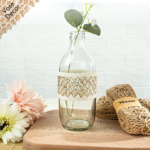 VGOODALL Jute Ribbons, 8 Rolls Burlap Lace Ribbons Rustic Ribbons for Crafts Gift Wrapping Party Decor