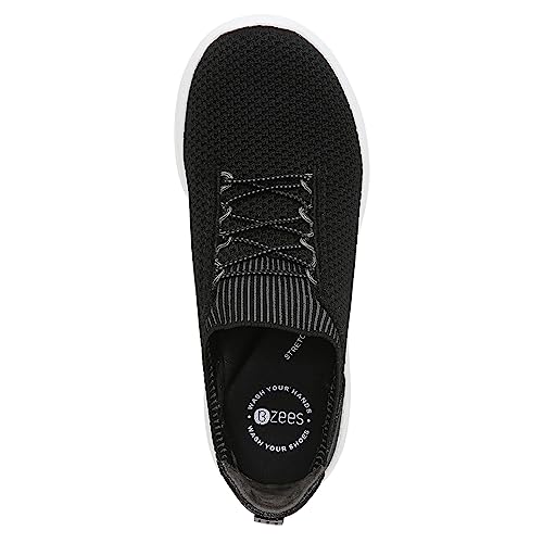 BZees Womens Gold Rush Slip-On Black Knit 6.5 M