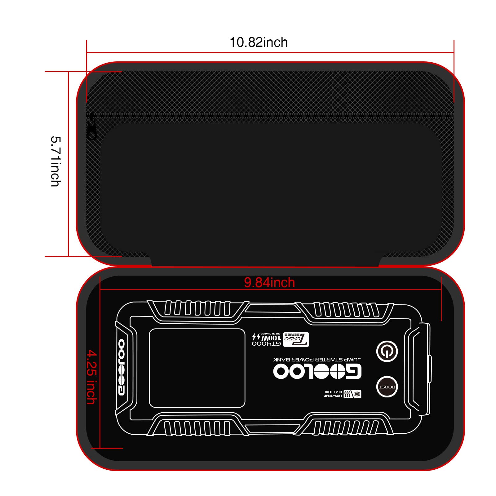 GOOLOO GT4000S Jump Starter 100W Two-Way Fast-Charging Portable Car Jump Starter EVA Storage Case