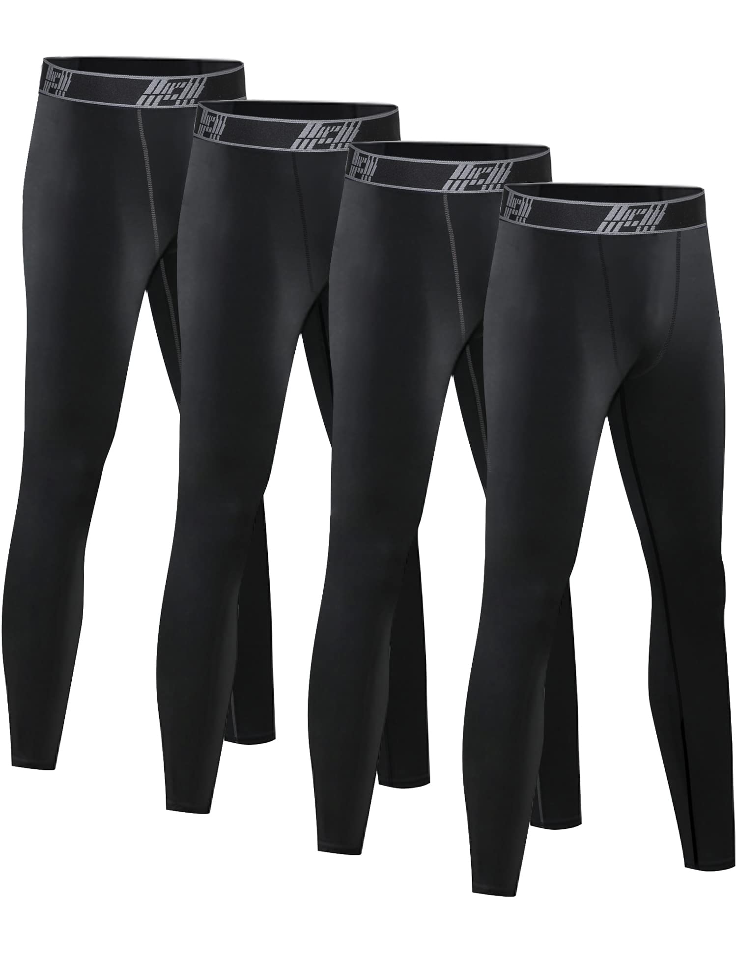 HOPLYNN 4 Pack Youth,Big kid, Boy ??s Compression Pants Leggings Tights Quick Dry Athletic Base Layer Under Pants Gear for Kid ??s Football Basketball Sports -4 Black-M