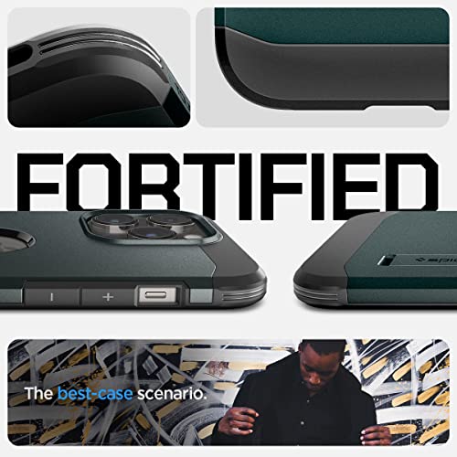 Spigen Tough Armor MagFit Designed for iPhone 14 Pro Max Case (2022) [Kickstand] [Military-Grade Protection] Compatible with MagSafe - Abyss Green