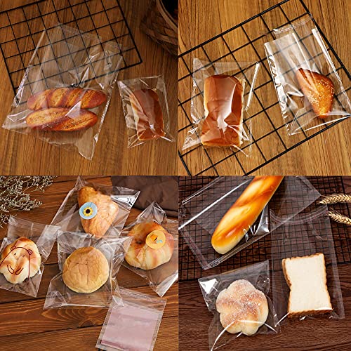 KnR Harmony Self Adhesive Bags 4x5 200pcs Self Sealing Resealable Bags Small Clear Cellophane Bags for Candy Jewelry Necklaces Snacks Nuts Gift Packaging 14 Sizes to Choose from