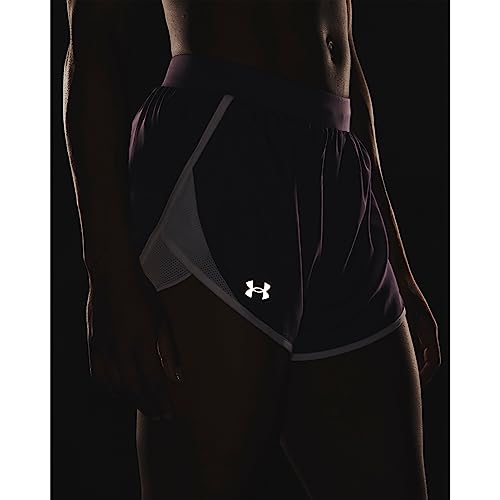 Under Armour Women's Fly by 2.0 Running Shorts, (571) Retro Purple / / Reflective, Large