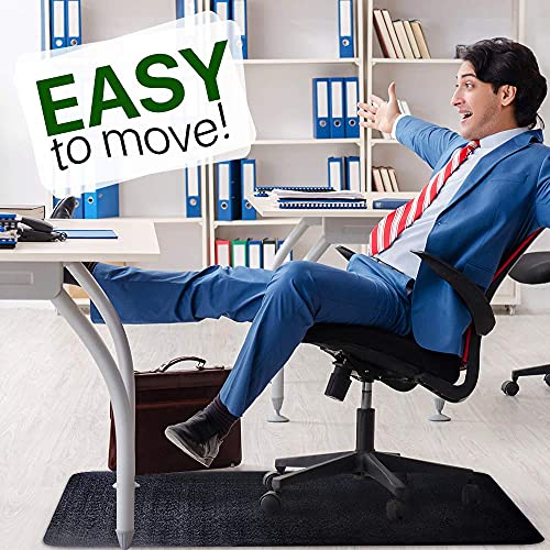 Office Chair Mat: Extra Large Computer Chair Mat for Hardwood Floors 53x45 Inches - Made of Polyethylene & EVA Materials - Non-Skid Chair Mat for Office or Home Use
