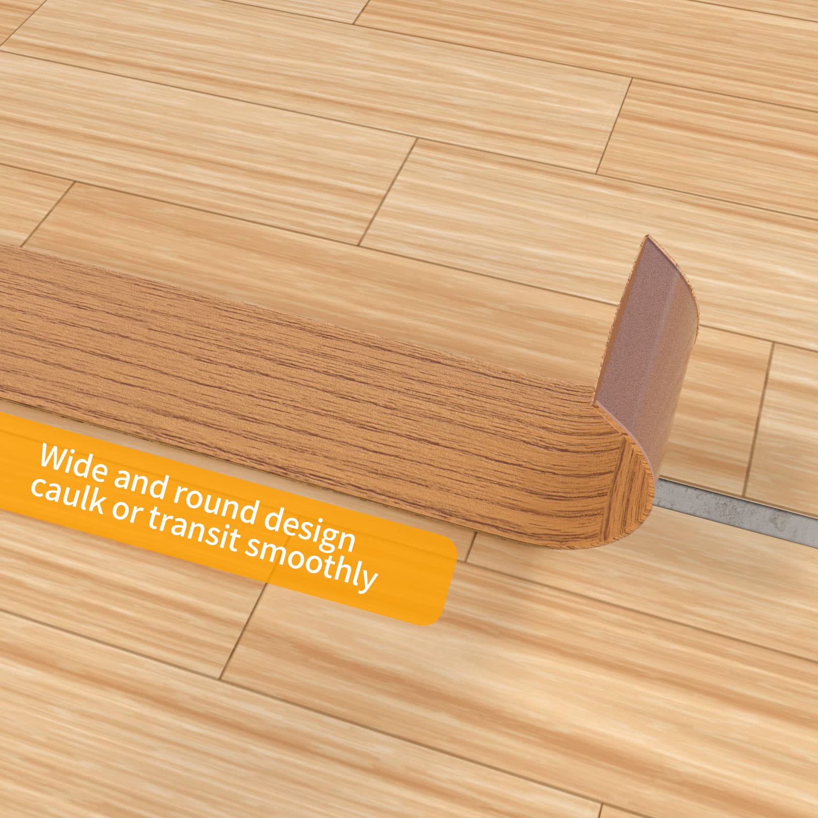 Pluden Flexible PVC Floor Transition Strip, 2 Inch x 6.6FT Peel and Stick Floor Cover Strip, Flooring Transitions Laminate Floor Strip, Carpet to Tile Transition Strip, Vinyl Floor Flat Divider Strip
