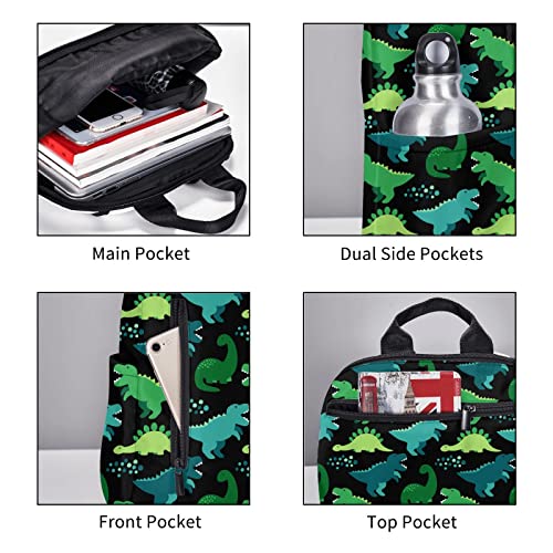 NFGSE Lightweight Mini Backpack, Childish Dinosaur Elegant Durable Travelling Computer Bag Casual Daypacks College Shoulder Bag for Men Women, Fits Up to 12/14 Inch Laptop