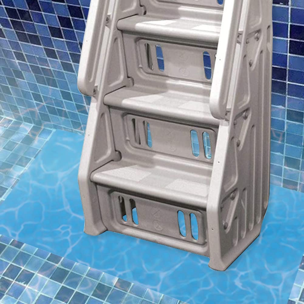 YESEEM Large Swimming Pool Ladder Mat, 15"x39" Protective Non-Slip Pool Step Pad for Above Ground Swimming Pools Liner and Stairs (Blue, Round Texture)