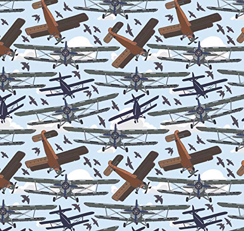Stesha Party Airplane Wrapping Paper Vintage Plane Present Gift Wrap 30 x 20 Inch (3 Sheets)