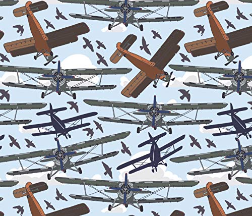 Stesha Party Airplane Wrapping Paper Vintage Plane Present Gift Wrap 30 x 20 Inch (3 Sheets)