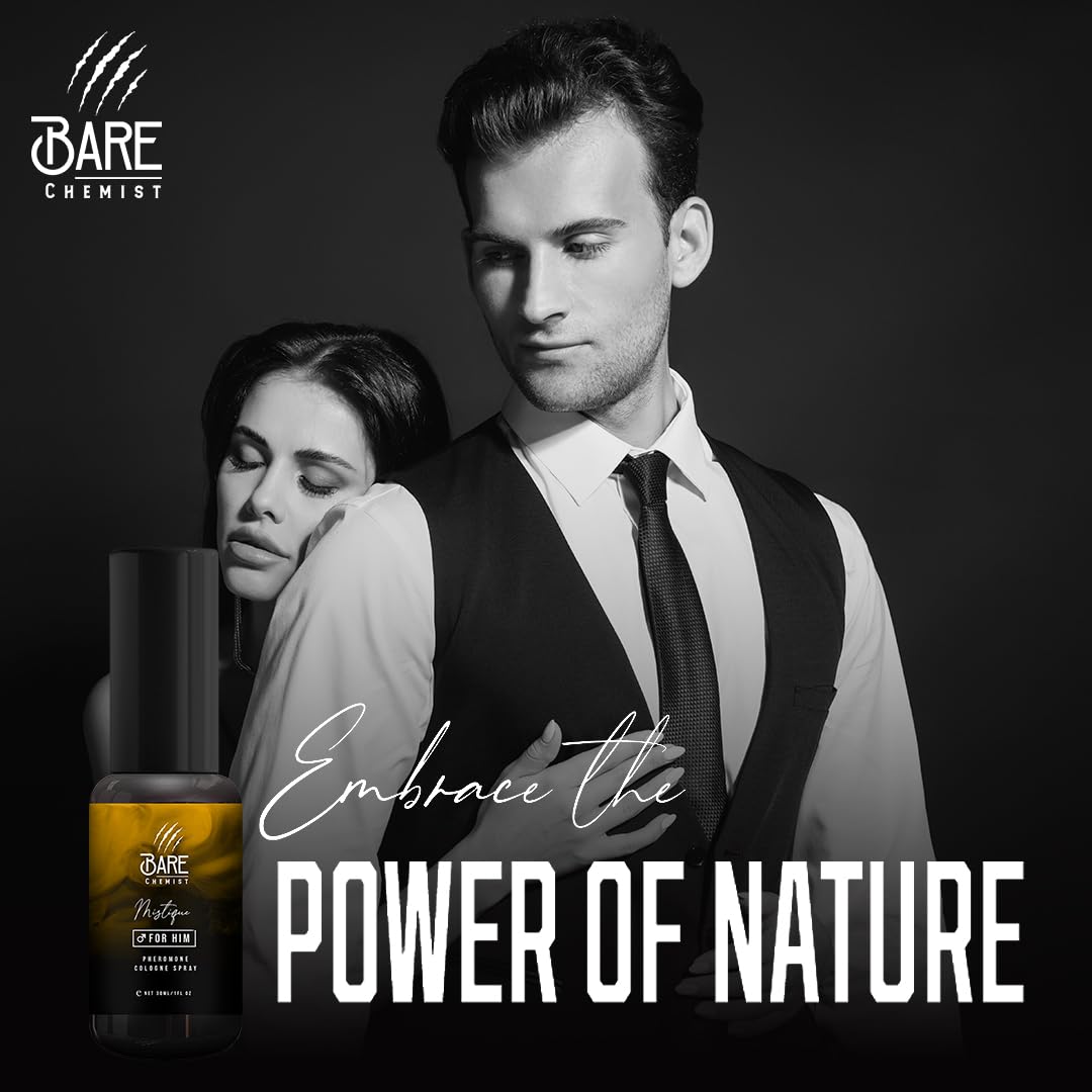 Bare Chemist Mystique Pheromone Cologne for Men – Extra Strong Concentrated Formula – Long-Lasting Exotic Scent – 1.01 Fl Oz Spray