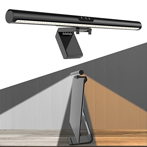 Micomlan Monitor Light Bar,Computer Monitor Lamp Bar with Dual Light Source,No Glare E-Reading Computer Screen Light,Dimmable & 3 Color Temp Computer Monitor Light for Office/Home