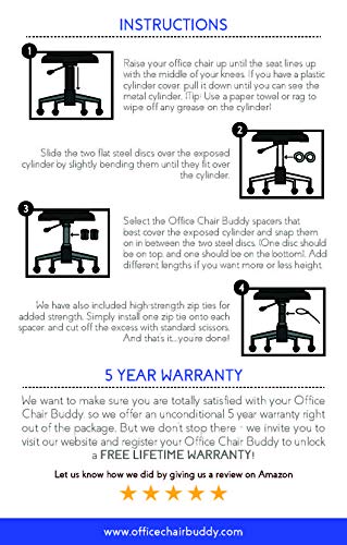 Office Chair Buddy - Fix Your Sinking Office Chair in Minutes - No Tools Needed - Supports up to 500 Pounds
