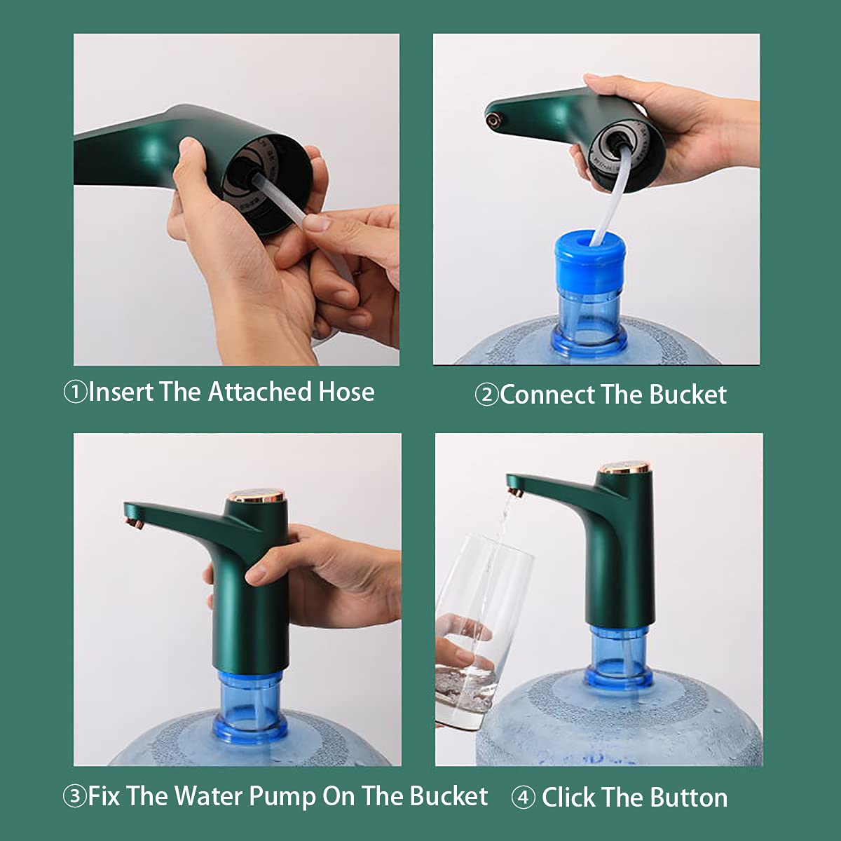 Water Bottle Pump for 5 Gallon Water Bottle Dispenser Pump SystemUSB Charging Automatic Drinking Water Pump Portable Electric Water Dispenser (Yellow)