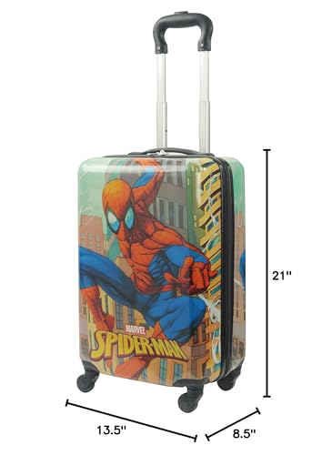 FUL Marvel Spider-Man Kids Rolling Luggage, Hardshell Carry On Suitcase with Wheels, Pastel
