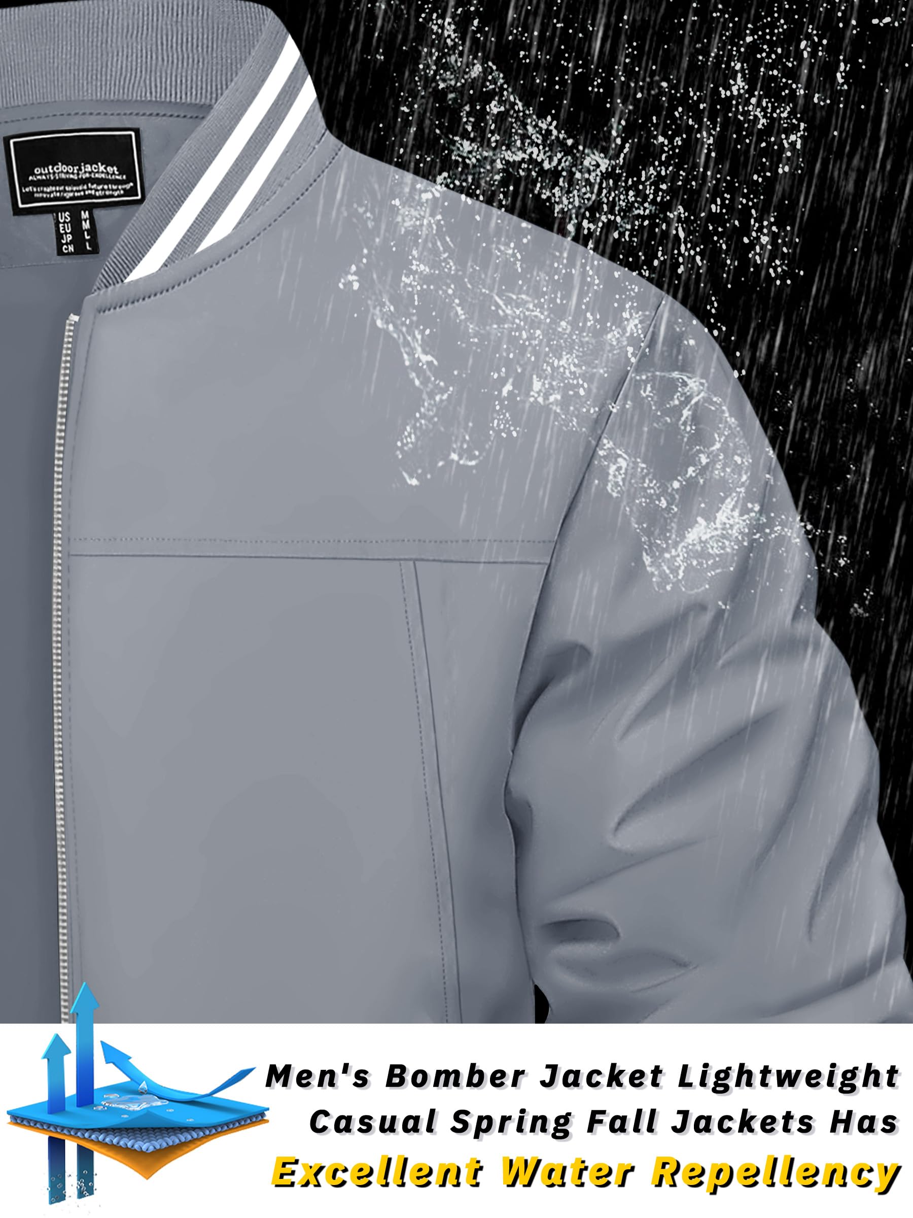 TACVASEN Men's Spring Jackets Lightweight Men Jackets Casual Light Windbreaker Jackets For Men Casual Summer Casual Jackets Track Jacket