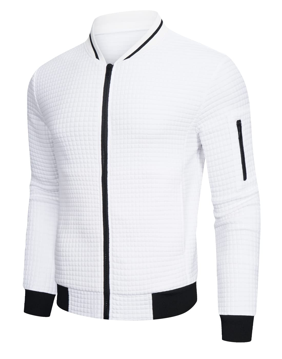 SAVKOOV Mens Lightweight Jacket Casual Bomber Jacket Varsity Coat