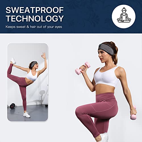 Perytong Sleep Headphones Adjustable Bluetooth Headband, Sleep Headband Bluetooth Headphones Sleep Mask with Ultra-Thin HD Stereo Speakers Perfect for Side Sleepers,Insomnia,Workout,Jogging,Yoga,Gift