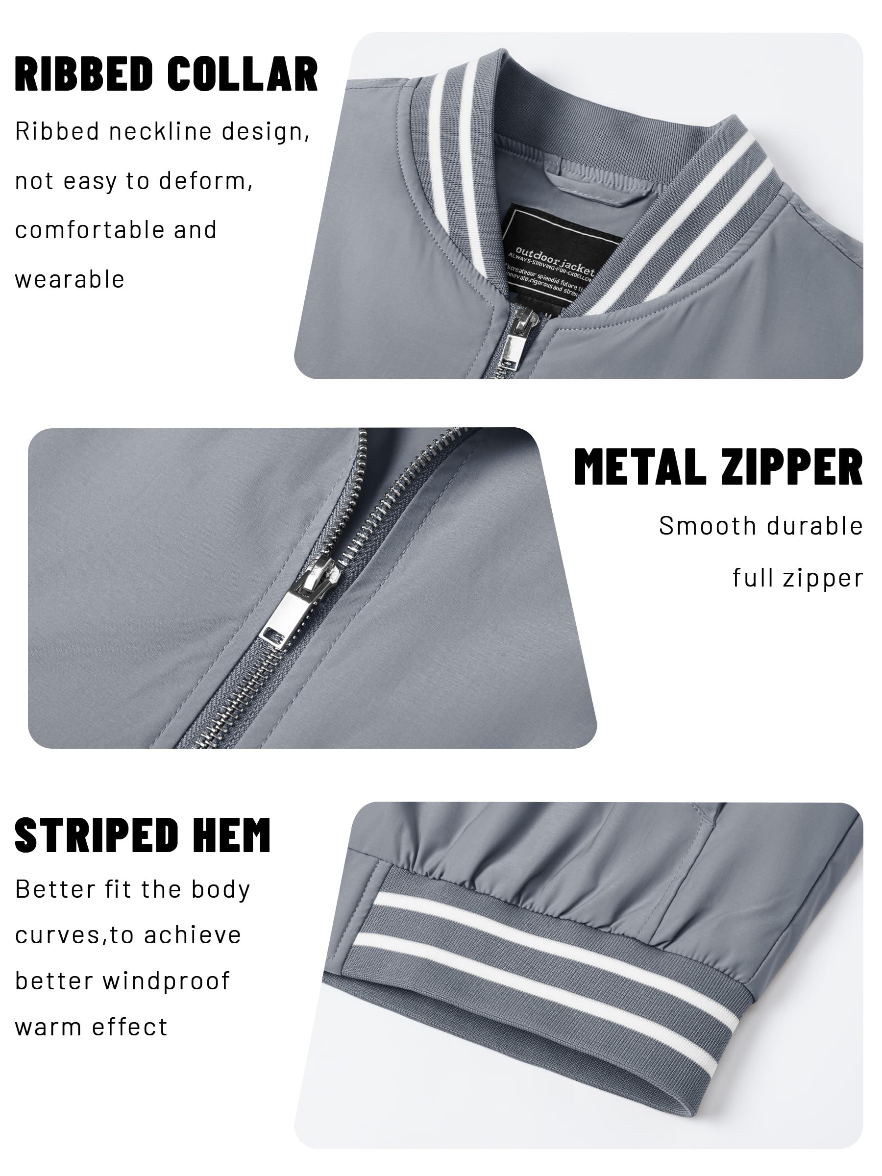 TACVASEN Men's Spring Jackets Lightweight Men Jackets Casual Light Windbreaker Jackets For Men Casual Summer Casual Jackets Track Jacket