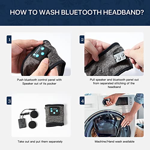 Perytong Sleep Headphones Adjustable Bluetooth Headband, Sleep Headband Bluetooth Headphones Sleep Mask with Ultra-Thin HD Stereo Speakers Perfect for Side Sleepers,Insomnia,Workout,Jogging,Yoga,Gift