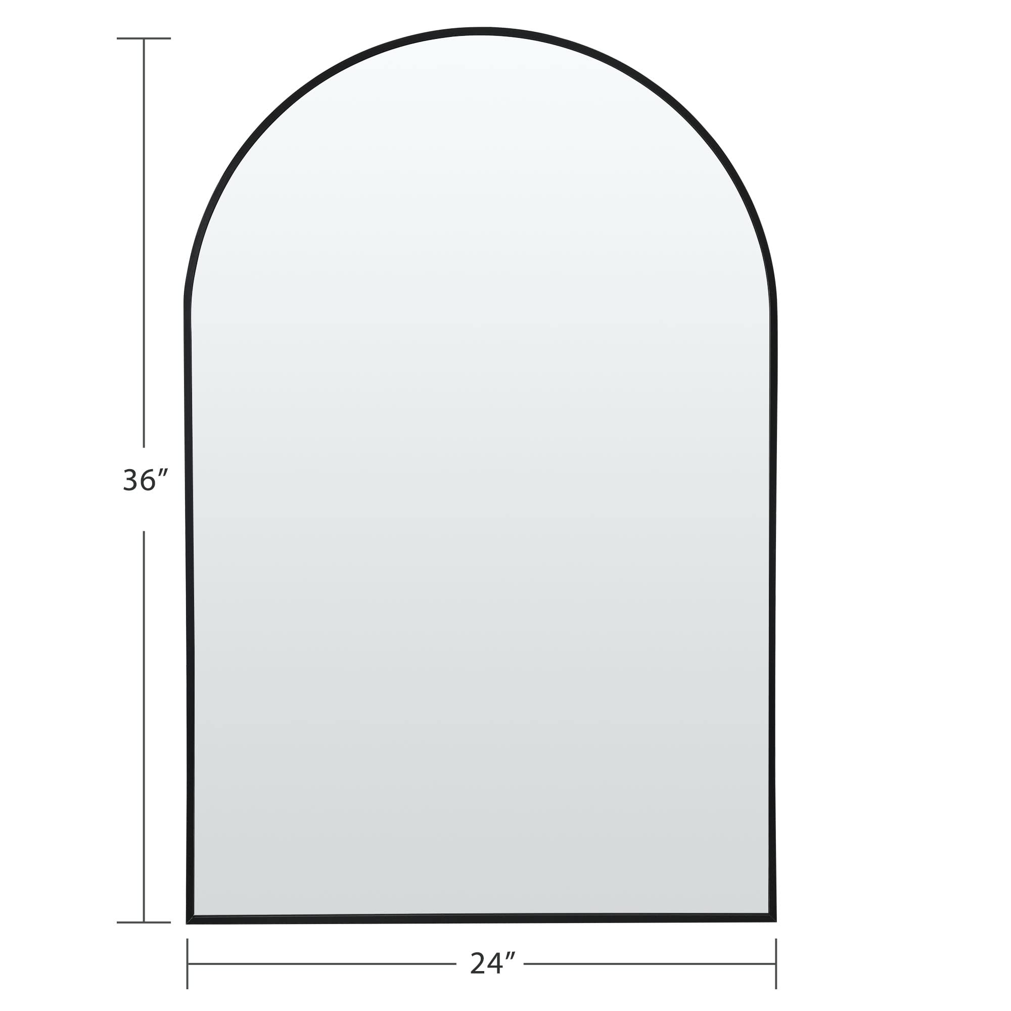 Natsukage 36"x24"Arched Wall Mirror Full Length Mirror for Wall Body Dressing Mirror for Bedroom Bathroom Wall-Mounted Mirror Hanging or Leaning Against Wall Aluminum Alloy Frame(Arched Black)