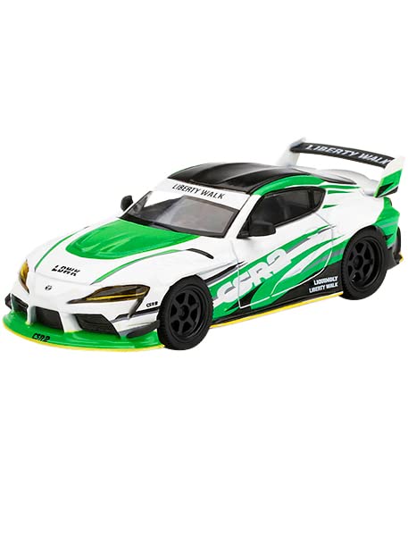 TSM Model GR Supra CSR2 LB Works RHD (Right Hand Drive) White & Bright Green w/Black Top Ltd Ed to 3000 pcs 1/64 Diecast Model True Scale Miniatures MGT00308