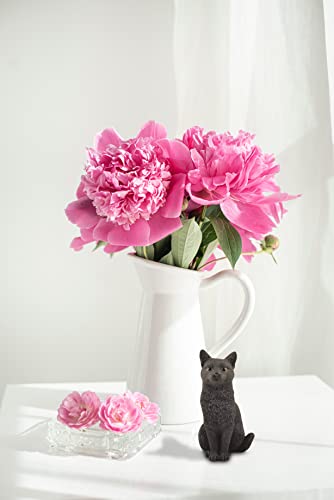 JFSM INC. 3" Black Cat Sitting Hand Painted Figurine - Cat Lover Gifts, Home Decor