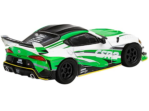 TSM Model GR Supra CSR2 LB Works RHD (Right Hand Drive) White & Bright Green w/Black Top Ltd Ed to 3000 pcs 1/64 Diecast Model True Scale Miniatures MGT00308