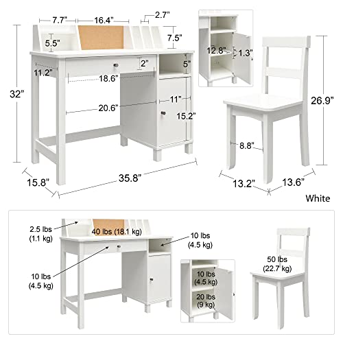 Little Seeds Abigail Kids Desk with Chair, Black