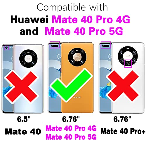 Asuwish Phone Case for Huawei Mate 40 Pro 5G with Tempered Glass Screen Protector Cover and Slim Stand Hybrid Rugged Kickstand Cell Mobile Accessories Hawaii Mate40Pro Mate40 40Pro 4G Women Men Blue