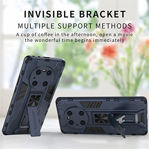 Asuwish Phone Case for Huawei Mate 40 Pro 5G with Tempered Glass Screen Protector Cover and Slim Stand Hybrid Rugged Kickstand Cell Mobile Accessories Hawaii Mate40Pro Mate40 40Pro 4G Women Men Blue