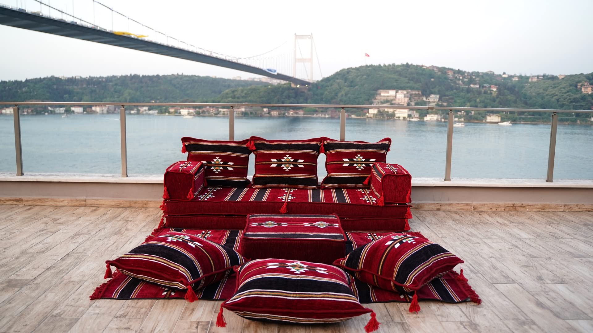 Maroon Turkish Floor Sofas, Window Seat, Floor Sofa Seating, Arabic Majlis, Reading Sofa Pillow, Meditation Yoga Loveseat, Sofa Cover (Sofa Full Set)