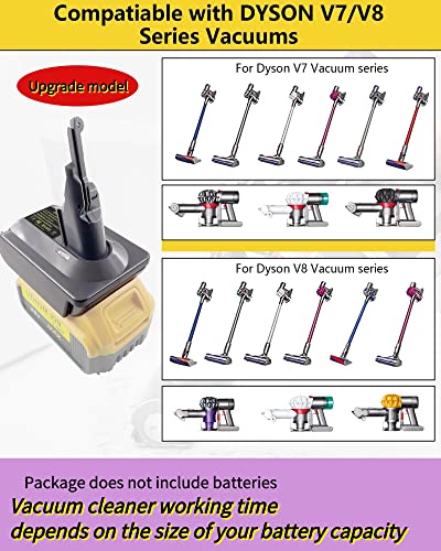 MAKBOS for Dyson V7V8 for Dewalt 20V60V Battery Adapter,for Dyson V7V8 Series V7V8 Absolute V7V8 Animal V7V8 Fluffy V7V8 Motorhead