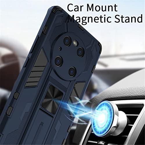 Asuwish Phone Case for Huawei Mate 40 Pro 5G with Tempered Glass Screen Protector Cover and Slim Stand Hybrid Rugged Kickstand Cell Mobile Accessories Hawaii Mate40Pro Mate40 40Pro 4G Women Men Blue