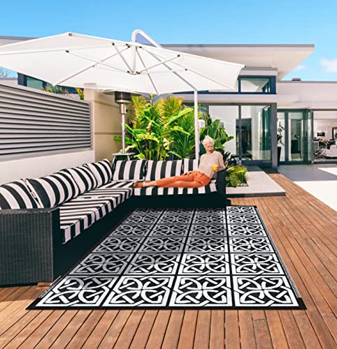 Outdoor Rug for Patio, Waterproof Outdoor Rugs 5'x8' for Patios Clearance, Reversible Indoor Outdoor Rug Carpet, Plastic Straw Rug, Portable Area Rug for RV Camping, Picnic, Beach, Porch, Deck