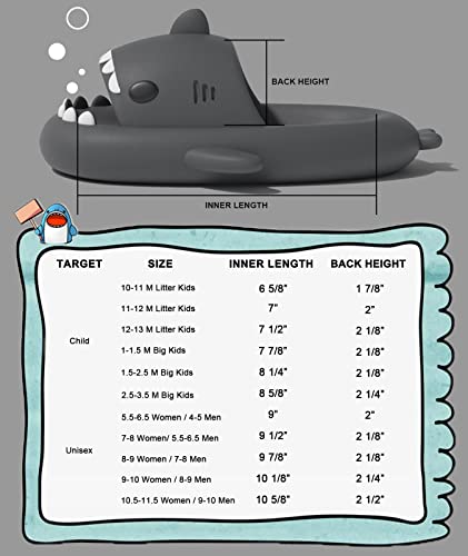 Cloud Shark Slides Non-Slip Open Toe Slippers Adult Women Men Cute Lightweight Sandals on Beach Shower