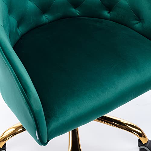 HomSof Home Office Desk Chair Modern Velvet Office Computer Chair Height Adjustable Mid-Back Task Chair