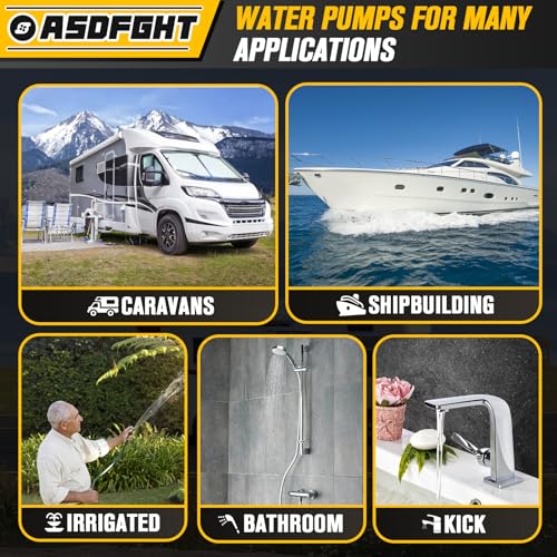 33-Series Water Pressure Diaphragm Pump 110V AC 5.5GPM 70PSI RV Fresh Water Pump with Pressure Switch for Kitchen Bathroom RV Yacht Lawn Garden