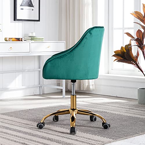 HomSof Home Office Desk Chair Modern Velvet Office Computer Chair Height Adjustable Mid-Back Task Chair