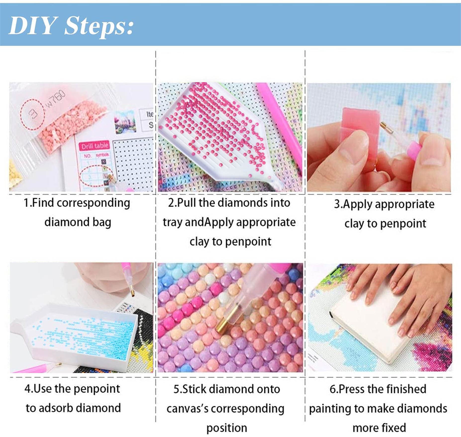 Hestarcul 5D Diamond Painting Kit,Diamond Art Kits for Adults Round Full Drill,Paint with Diamonds for Gift,Wall Décor