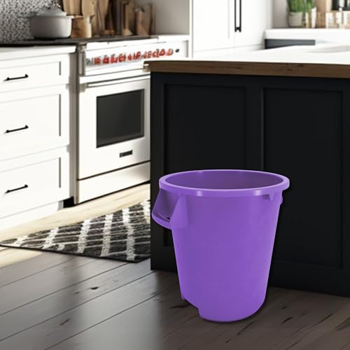 SPARTA Bronco Waste Container Trash Container, Round Trash Bin for Disposal, 10 Gallons, Purple