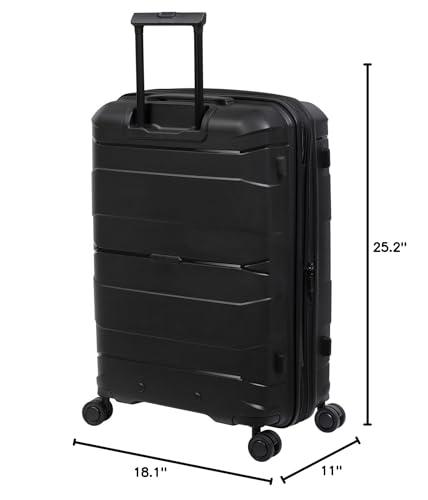 it luggage Momentous 25" Hardside Checked 8 Wheel Expandable Spinner, Black