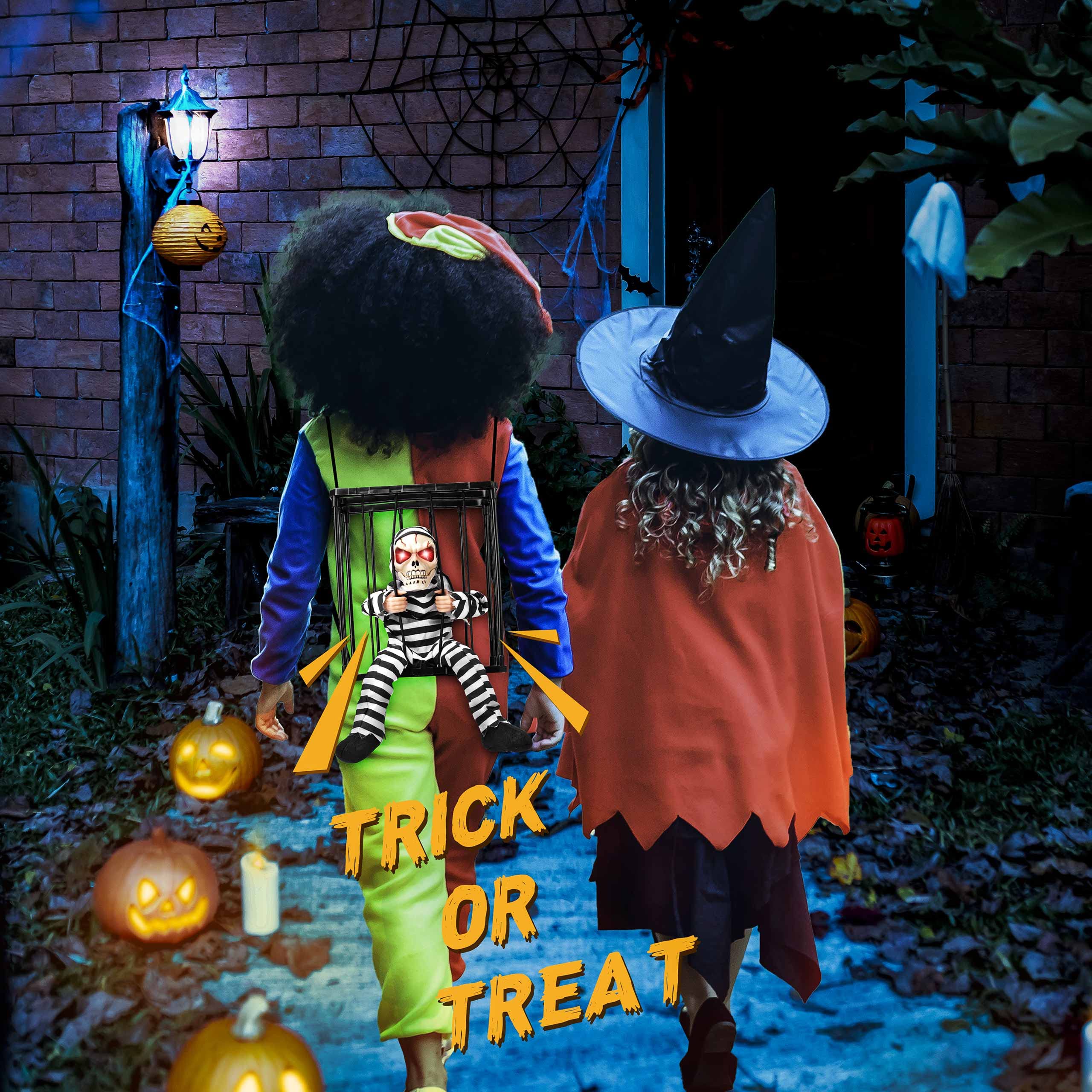 Hanging Ghosts Halloween Decor, Yelling Scary Animated Halloween Decorations Indoor Outdoor, Spirit Talking Skull Props