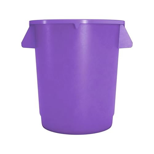 SPARTA Bronco Waste Container Trash Container, Round Trash Bin for Disposal, 10 Gallons, Purple