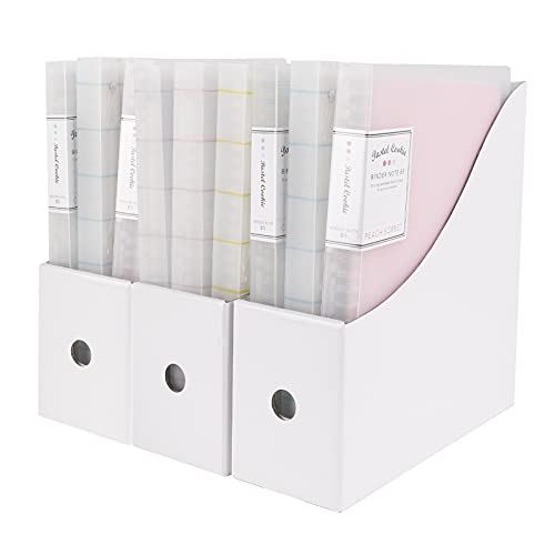 Limitliho White Magazine Holder(2Pack), Magazine File Holder for Home, Office, Desk, 10.6'' H×10.2'' L ×3.5''W Magazine Storage Box