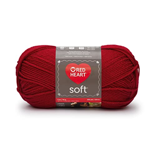 Red Heart Soft Yarn, 3 Pack, Really Red 3 Count