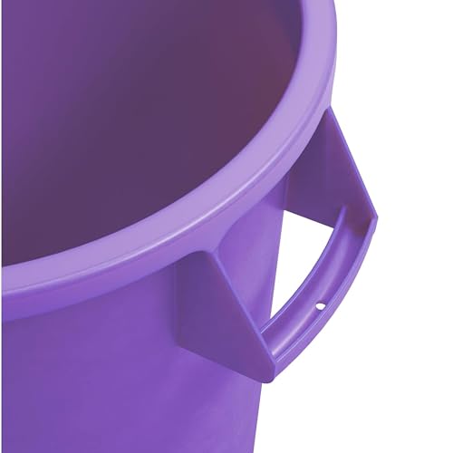 SPARTA Bronco Waste Container Trash Container, Round Trash Bin for Disposal, 10 Gallons, Purple