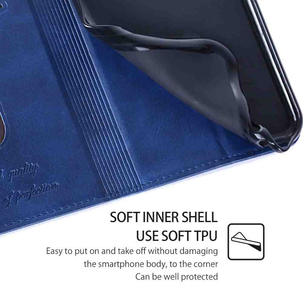 BANLEI2U Phone Cover Wallet Folio Case for Oppo Reno 2 Z, Premium PU Leather Slim Fit Cover for Reno 2 Z, Luxury, Blue