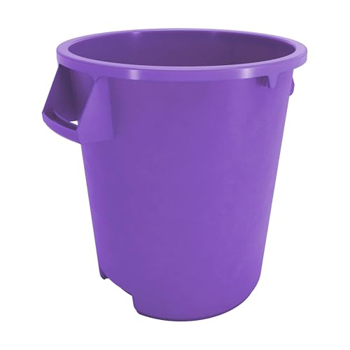 SPARTA Bronco Waste Container Trash Container, Round Trash Bin for Disposal, 10 Gallons, Purple